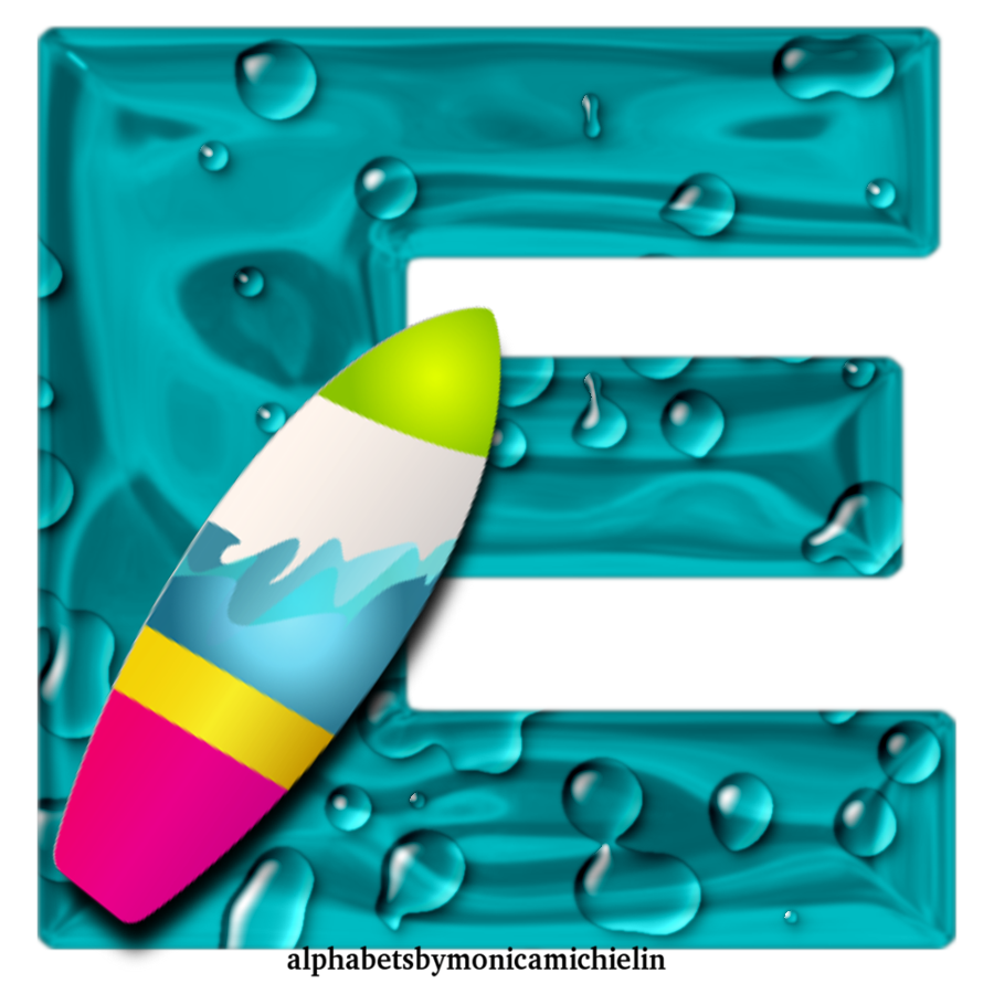 Monica Michielin Alphabets: SURF DROP WATER ALPHABET