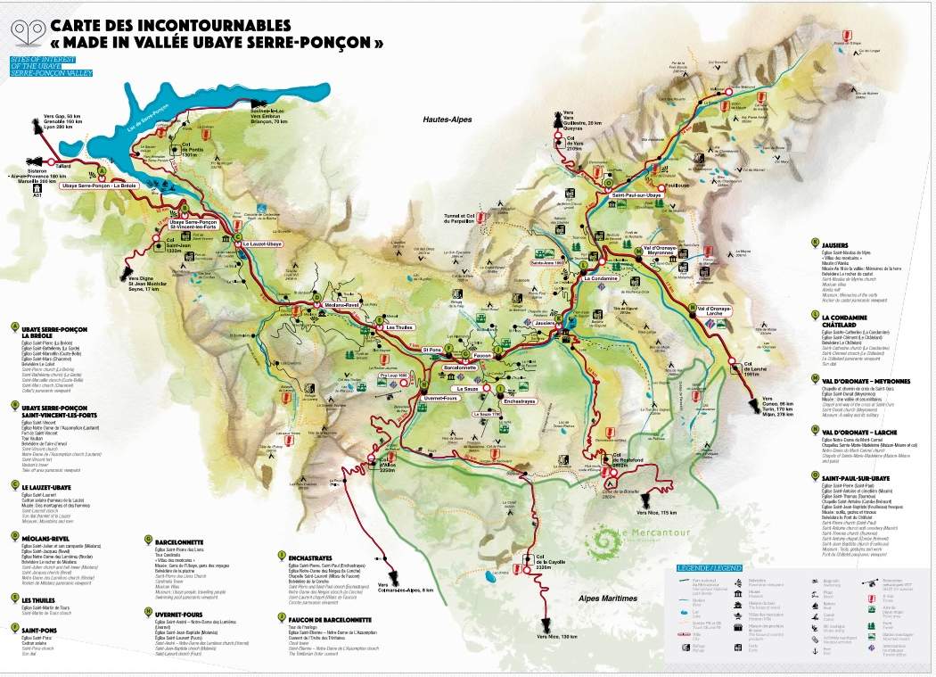Carte de la vallée de l'Ubaye