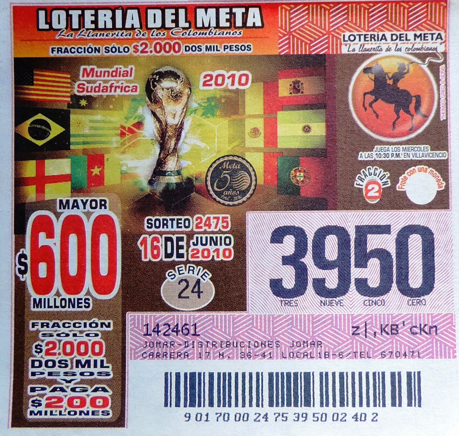 WORLD LOTTERY COLLECTOR: UN VIAJE EN EL TIEMPO CON LA LOTERIA DEL META