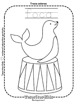 Tesoritos Kids: Traza y colorea. 🎪🤡