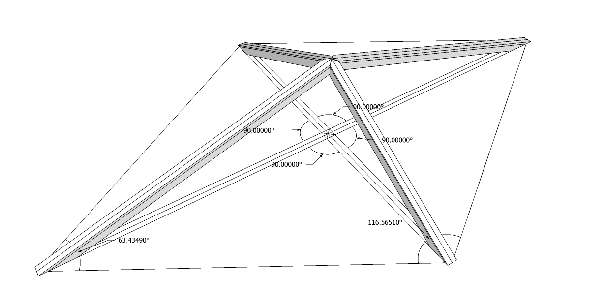 Roof Framing Geometry: Golden Rhombus Parallelogram Roof