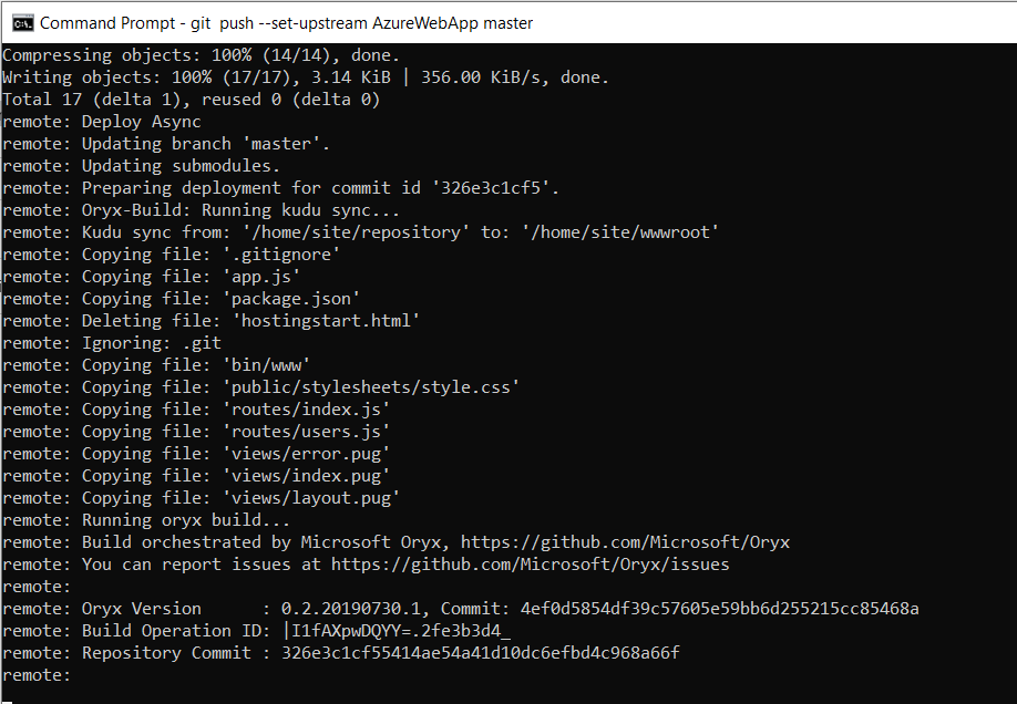 Azure & Co: Build a Node.js application and deploy it (git push) to an Azure Linux Web App ...