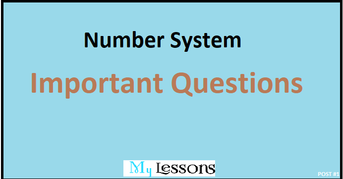 Number System Important Questions With Solutions