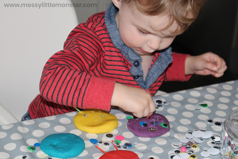 Playdough Monsters Counting Activity - Messy Little Monster