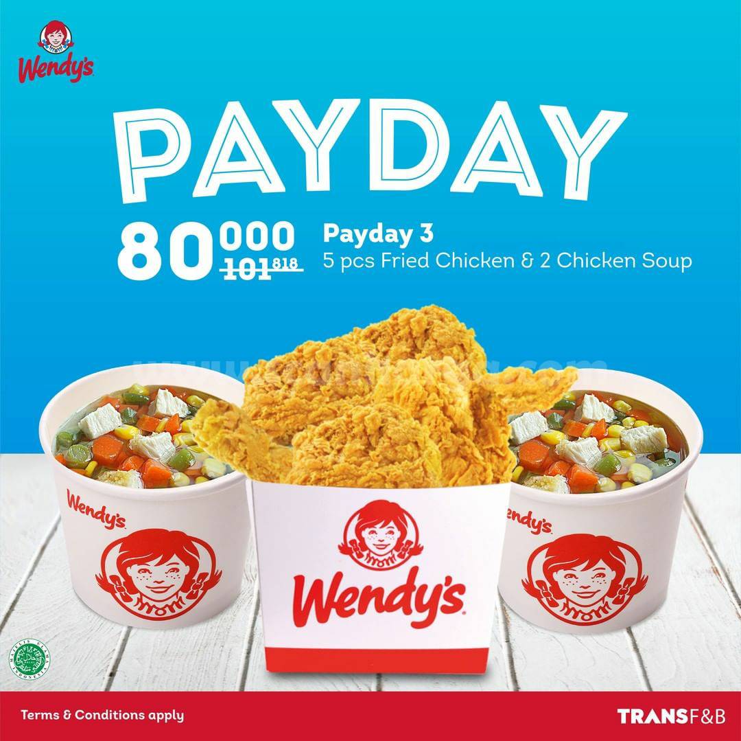 WENDY'S Promo PAYDAY – Harga Special Paket Menu Pilihan Hanya Rp 80.000* - scanharga
