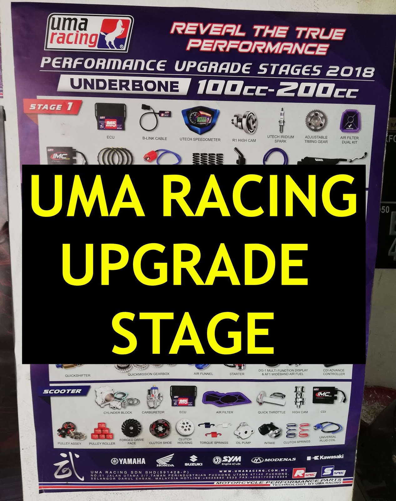 Stage Modifikasi Motorsikal 100cc hingga 200cc Katalog Uma Racing