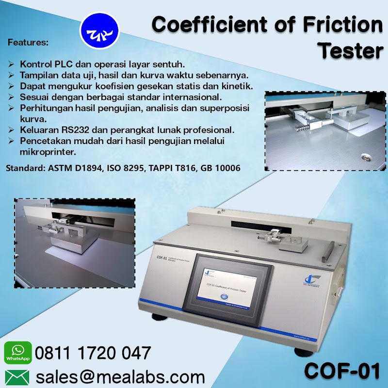 COF-01 Coefficient Friction Tester | Mealabs Kemasan Indonesia