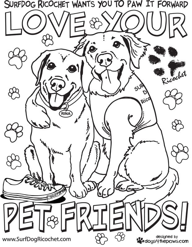Kids Page: Surf Dogs Anti-Bullying Campaign - Dog Ricochet Coloring Pages