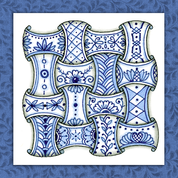 Time For Tangling Square Button Delft Inspired By A Project By Marguerite Samama Czt