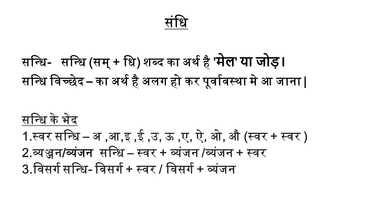 STARS OF PIS AHMEDABAD STD VIII: 8th HINDI Ch. SANDHI (Vyakaran)