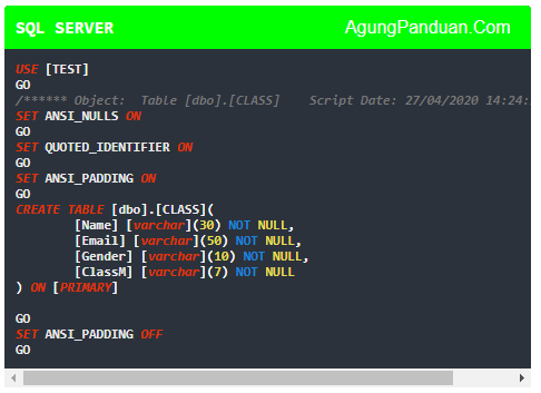 Prism Syntax Highlighter Untuk SQL Server, MySQL di Blogger - AGUNG TUTORIAL