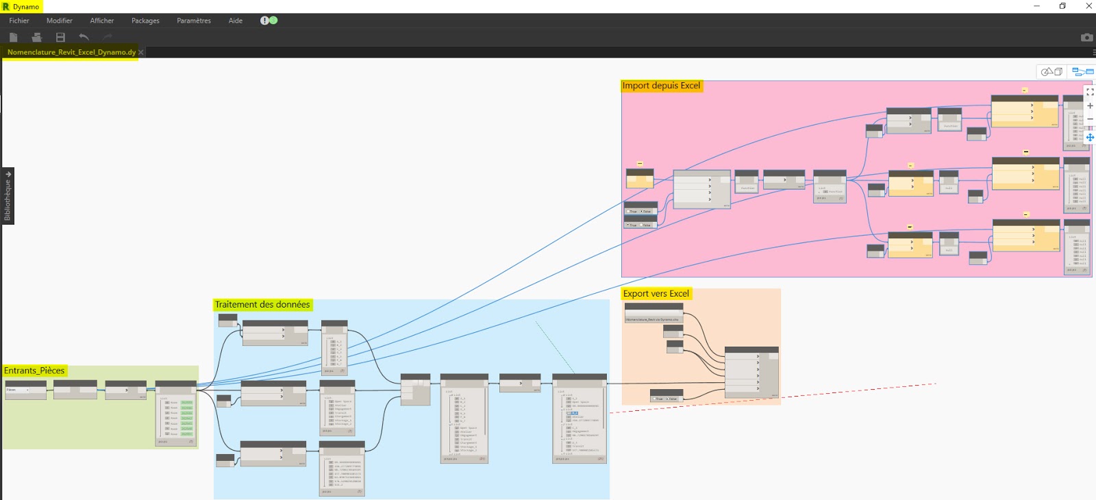 Revit Mémo Revit 2020 Dynamo Nomenclature De Pièces De Revit à Excel Et D Excel à Revit