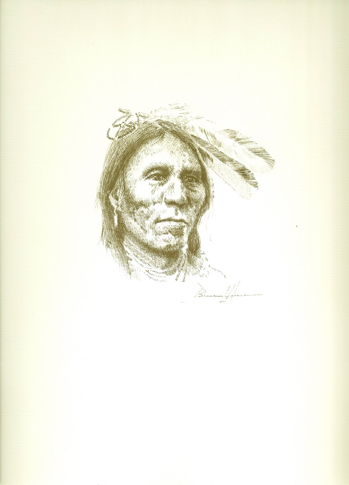 Bill L. Hill Art: Indian Head Pen and Ink Studies Available in Sets or ...