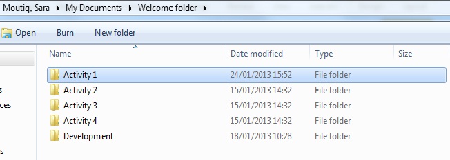 First ICT Lesson: folder structure