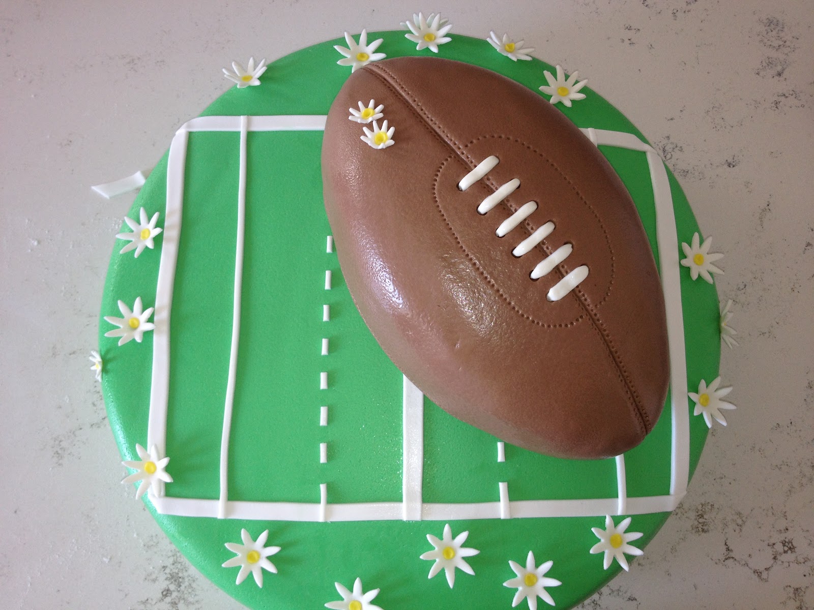 Baking Vale: Rugby ball cake - final