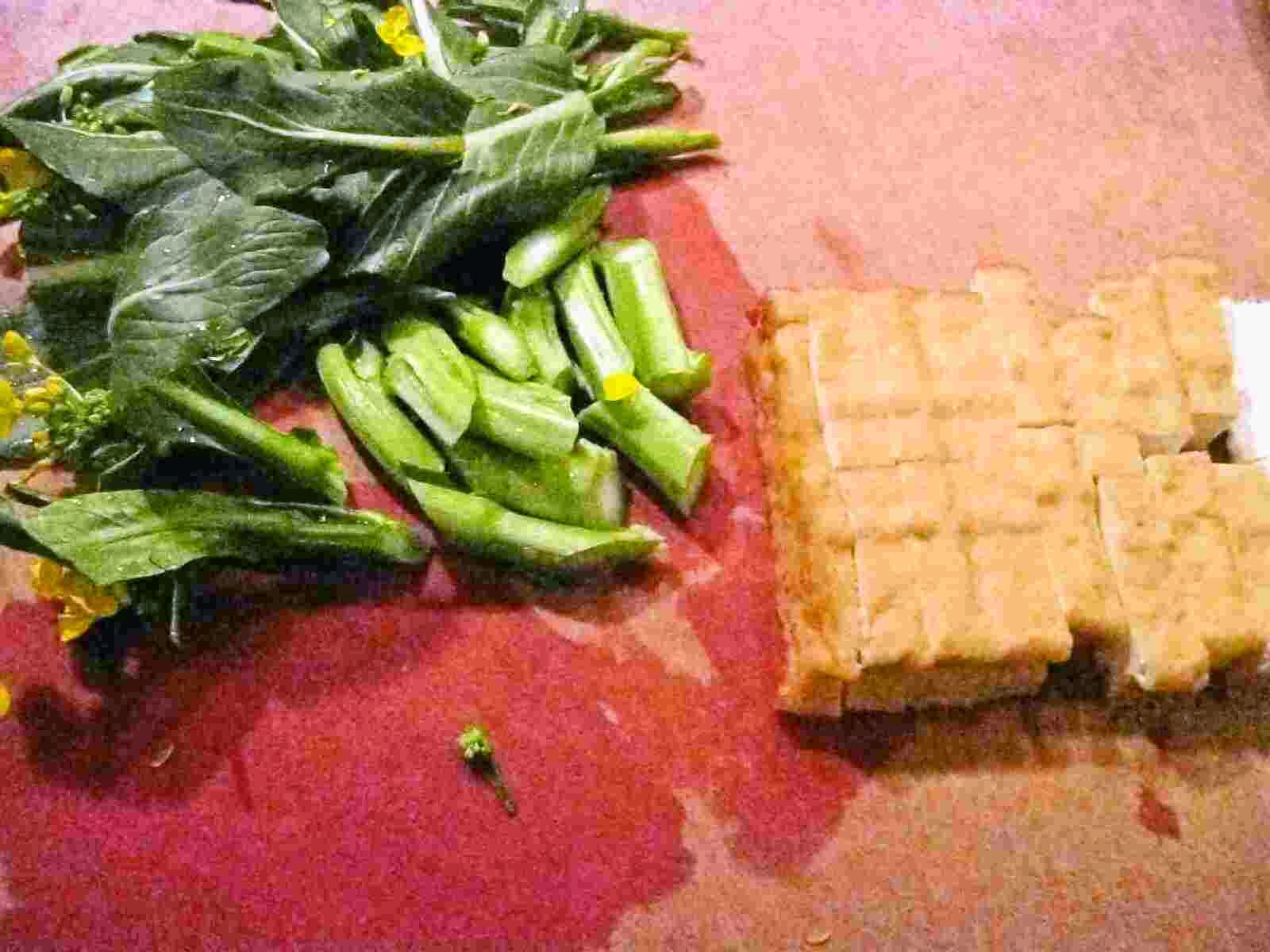 Recipes for Tom: Atsuage, moyashi, saishin no nibitashi / deep-fried ...