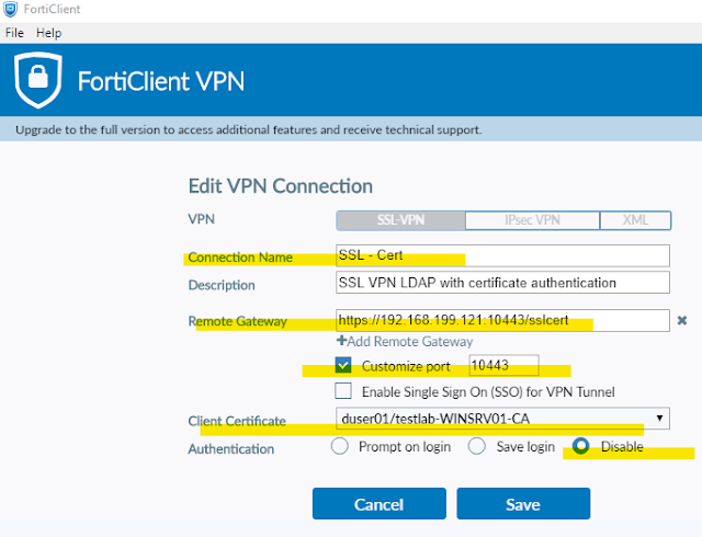 SSL VPN with Fortigate firewalls - Part II (Certificate authentication)