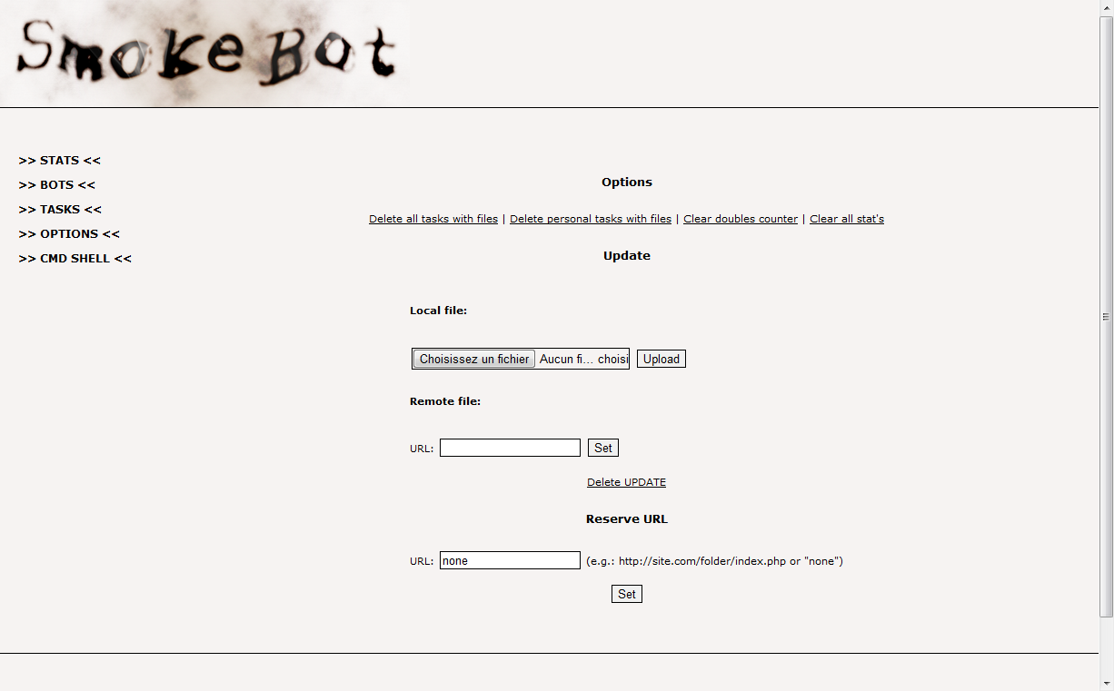 Inside Smoke Bot - Botnet Control Panel