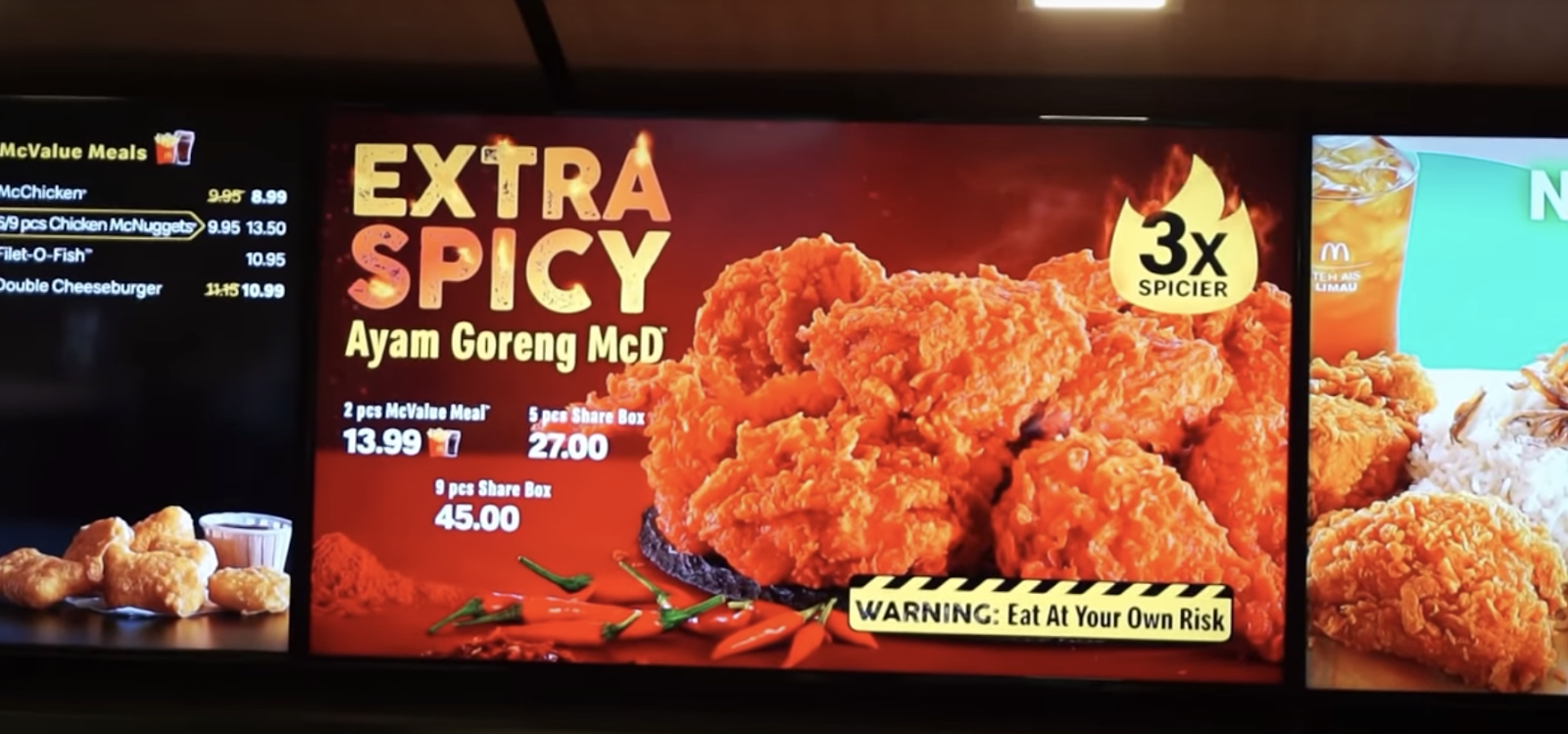 麦当劳将推出Ayam Goreng MCD Extra Spicy