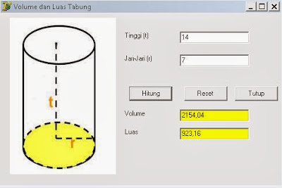 Program Delphi Menghitung Luas Tabung - Matematika dan Komputer