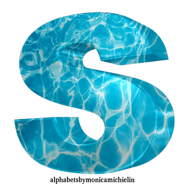 M. Michielin Alphabets: WATER POOL ALPHABET AND ICONS PNG
