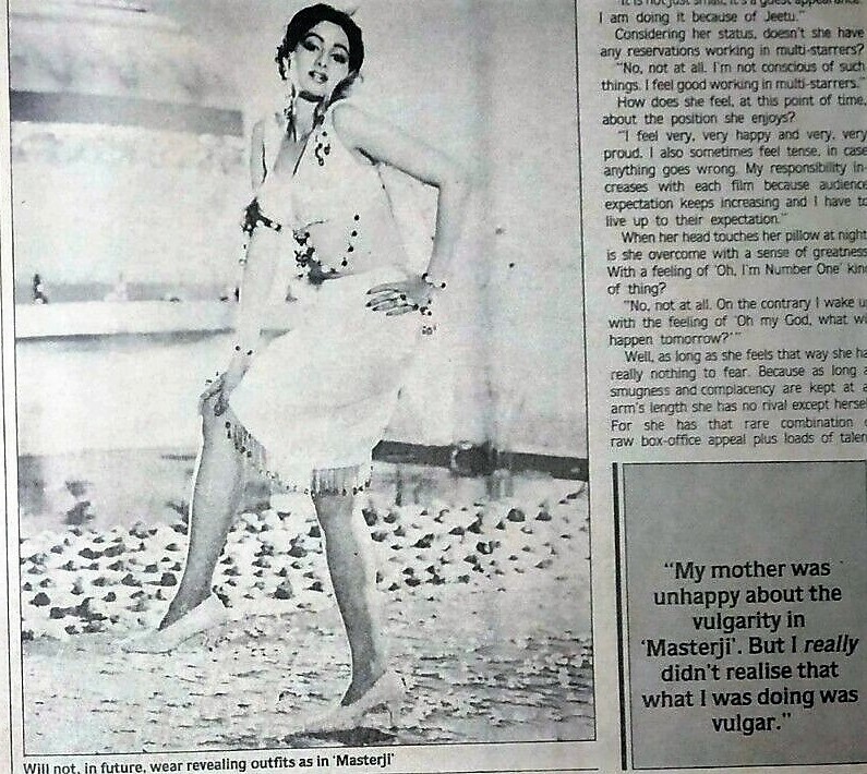 Sridevi: Sridevi on the sets of the film Masterji (1985)