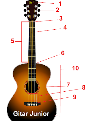 10 Struktur Detail Tubuh Gitar Akustik