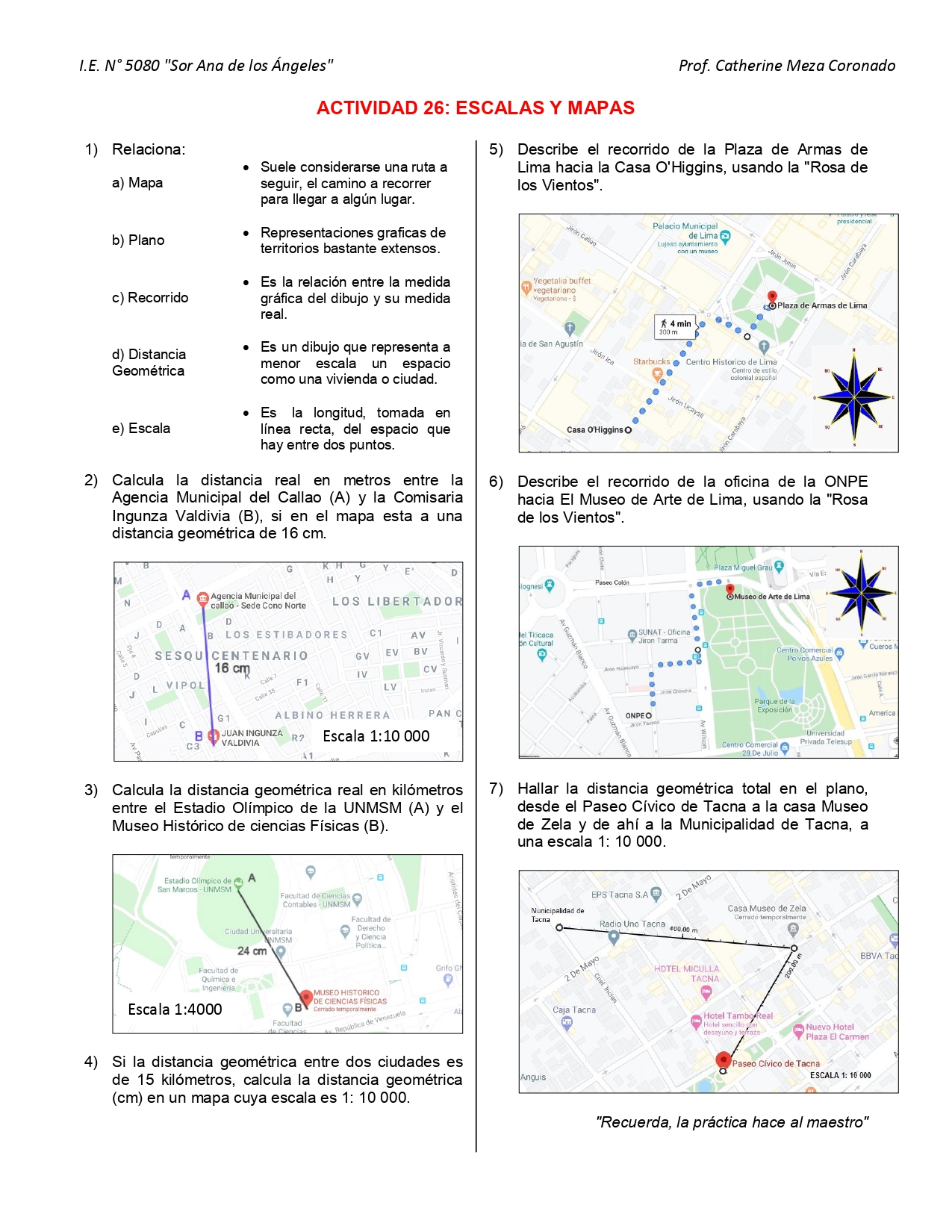Sesión 16: Utilizamos mapas para calcular distancias y planos para ...