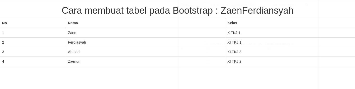 Cara Membuat Tabel Dengan Bootstrap