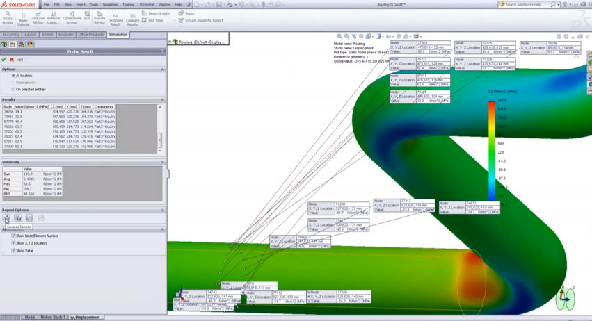 How to Create Pipe stress analysis in Simulation SolidWorks2013 ...