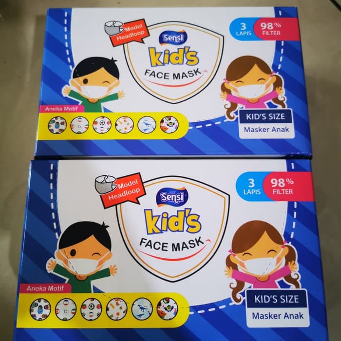 aaa: SENSI anak mask kids face mask box isi 40 pcs