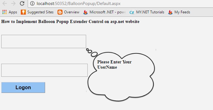 How to implement Ajax Balloon Popup Extender on Asp.net website | MY.NET Tutorials