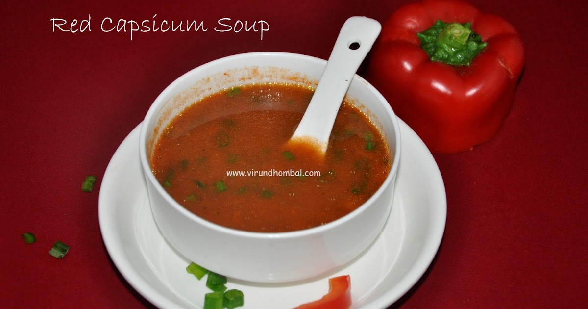 Red Capsicum Soup - Soup with red bell peppers, tomatoes and onions