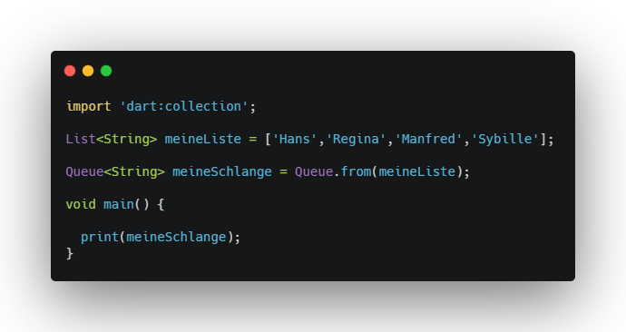 Programmiersprache Dart: Queues (2021)