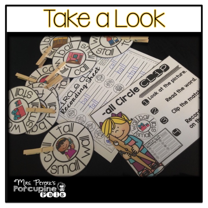 Mrs. Peyerk's Porcupine Pals: Short Vowel Word Families: Literacy Stations