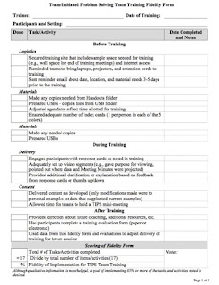 Team-Initiated Problem Solving (TIPS II): TIPS Fidelity Checklist (TIPS FC)