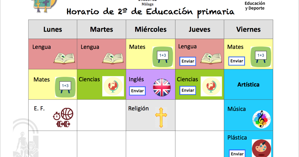 Mi clase de Segundo: HORARIOS