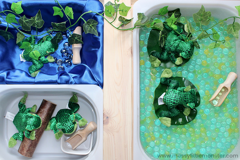 Frog Pond Water Bead Sensory Play - Messy Little Monster