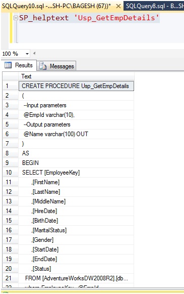 Microsoft Business Intelligence: Stored Procedure in SQL server (in depth)