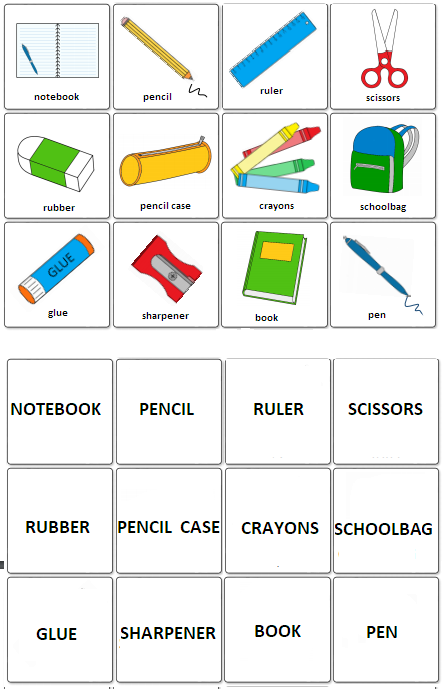 Escuela Primaria 69 "Raúl Soldi" - Glew: Inglés 4to - Memory Game