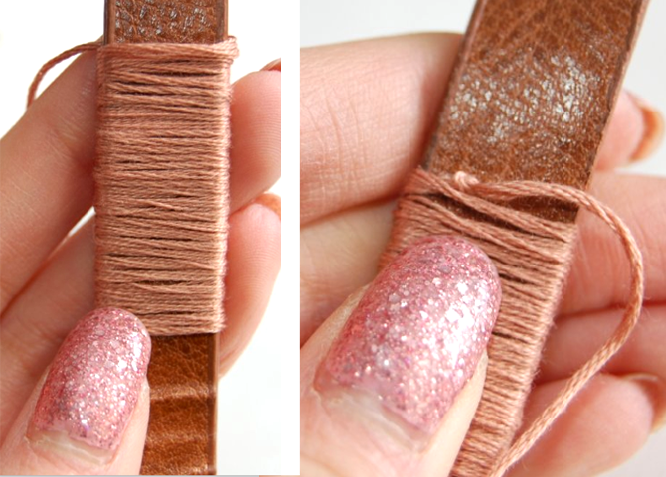 diy: Colorblock Thread Wrapped Belt