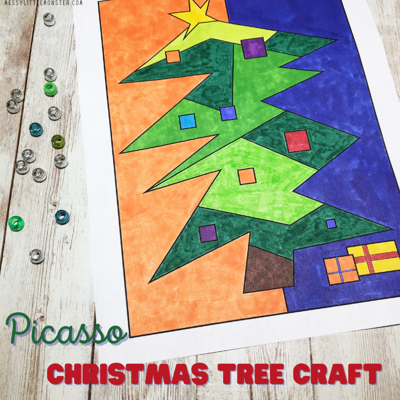 Picasso Christmas Tree Craft - Messy Little Monster