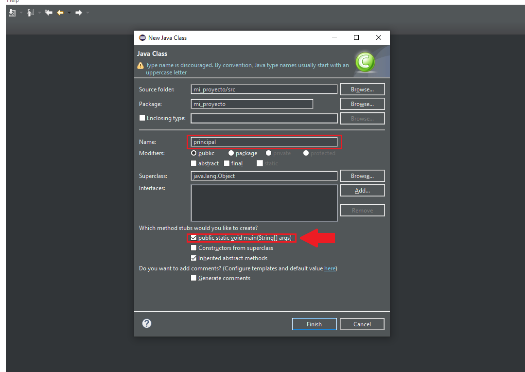 Cómo crear proyectos y clases en Java con Eclipse.