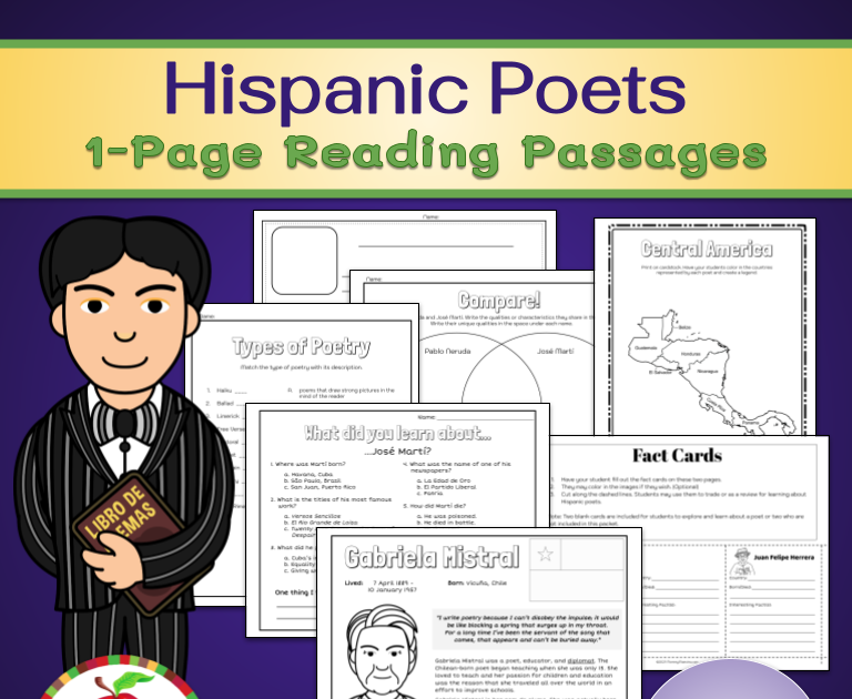 Mommy Maestra: Hispanic Poets: One-Page Reading Passages