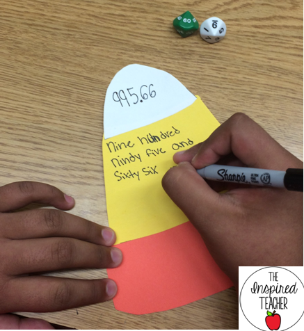 The Inspired Teacher: Candy Corn Decimals