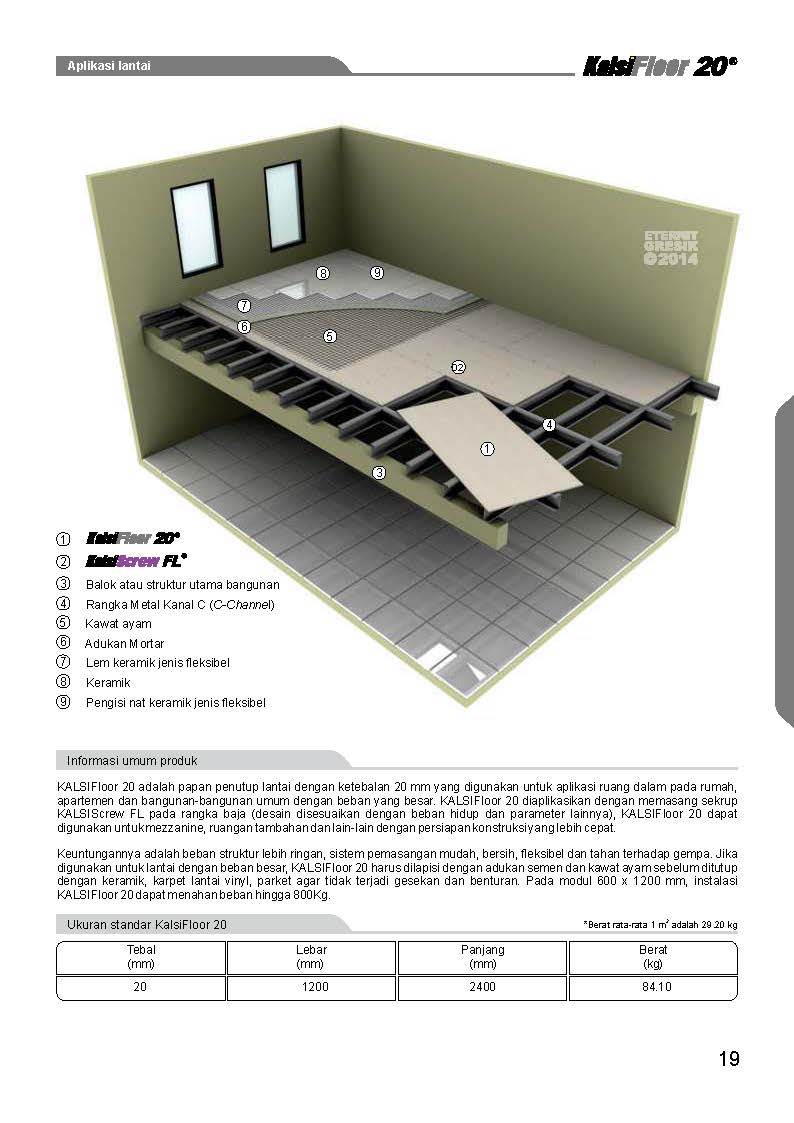 Brosur dan spesifikasi Kalsifloor 20