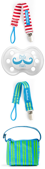 SweetyBaby: Little Man Mustache Pacifier in Caribbean Blue