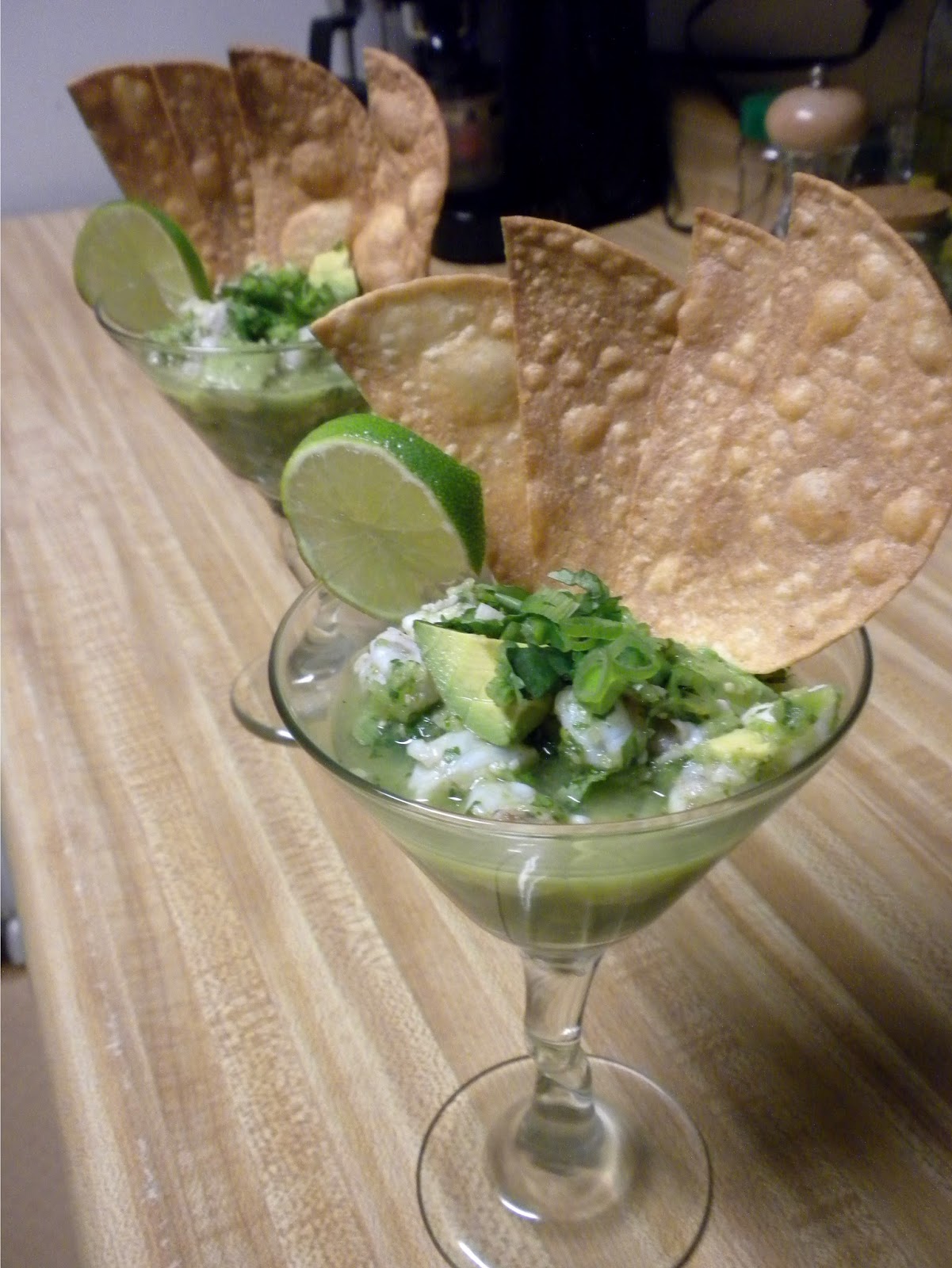 Cooking To Die For: Ceviche Verde con Camarones (Green Ceviche with Shrimp)