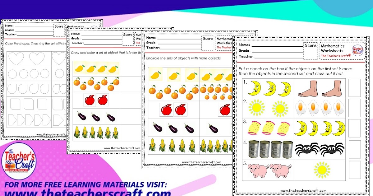 COMPARING SET WITH FEWER THAN OR MORE THAN - The Teacher's Craft