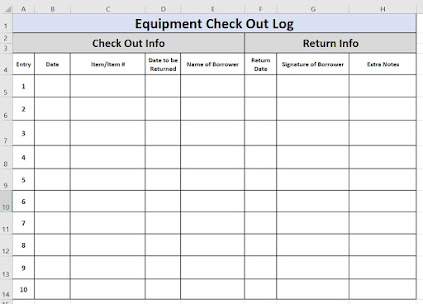 The Admin Helper: Download Equipment Check Out Log Template (Excel and ...